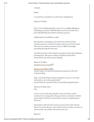 Aquinum's razor a theory of economics here is how the banker's game ...