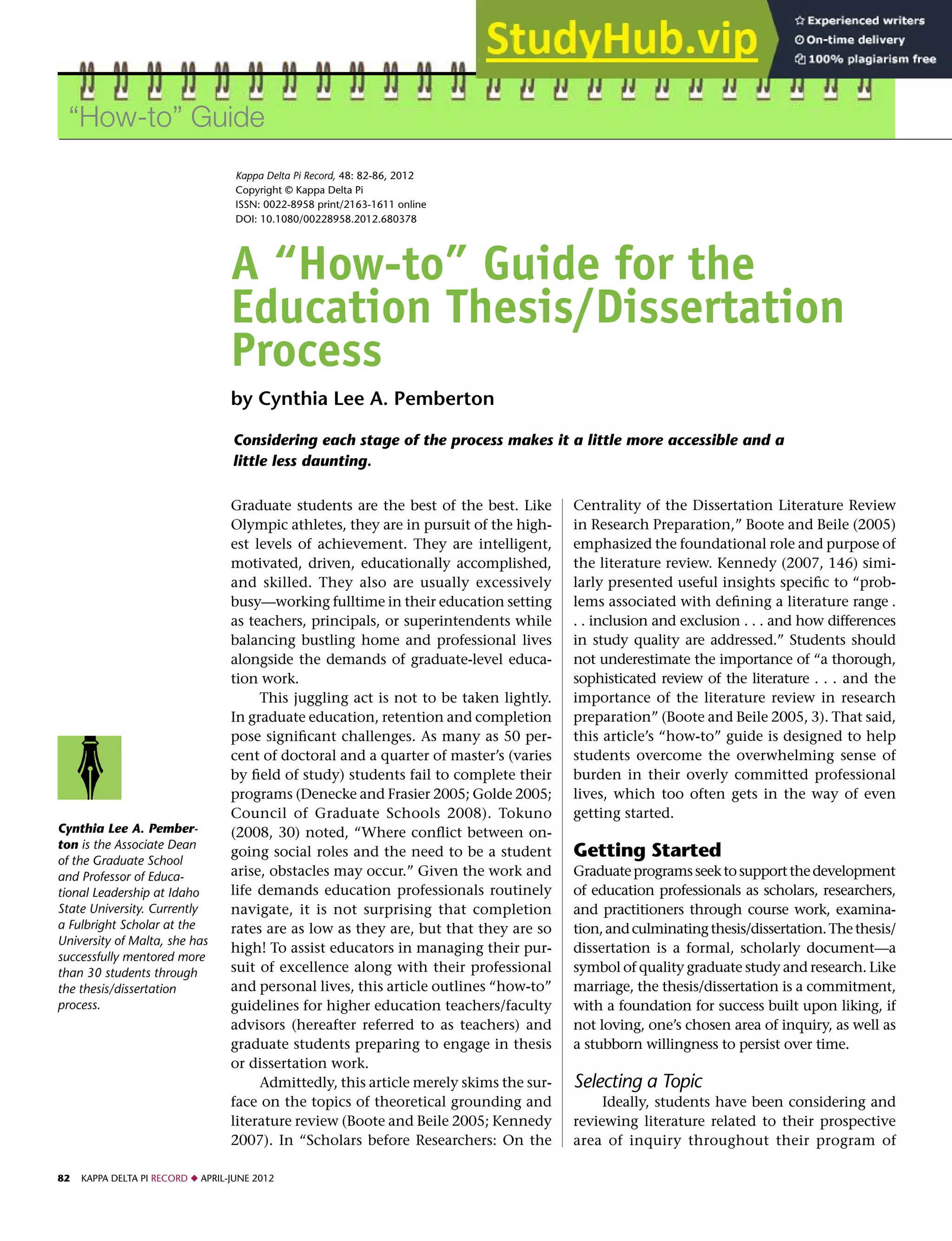A Quot How-To Quot Guide For The Education Thesis Dissertation Process ...