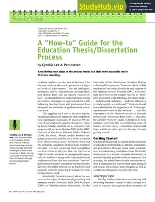 A Quot How-To Quot Guide For The Education Thesis Dissertation Process. | PDF | Postgraduate ...