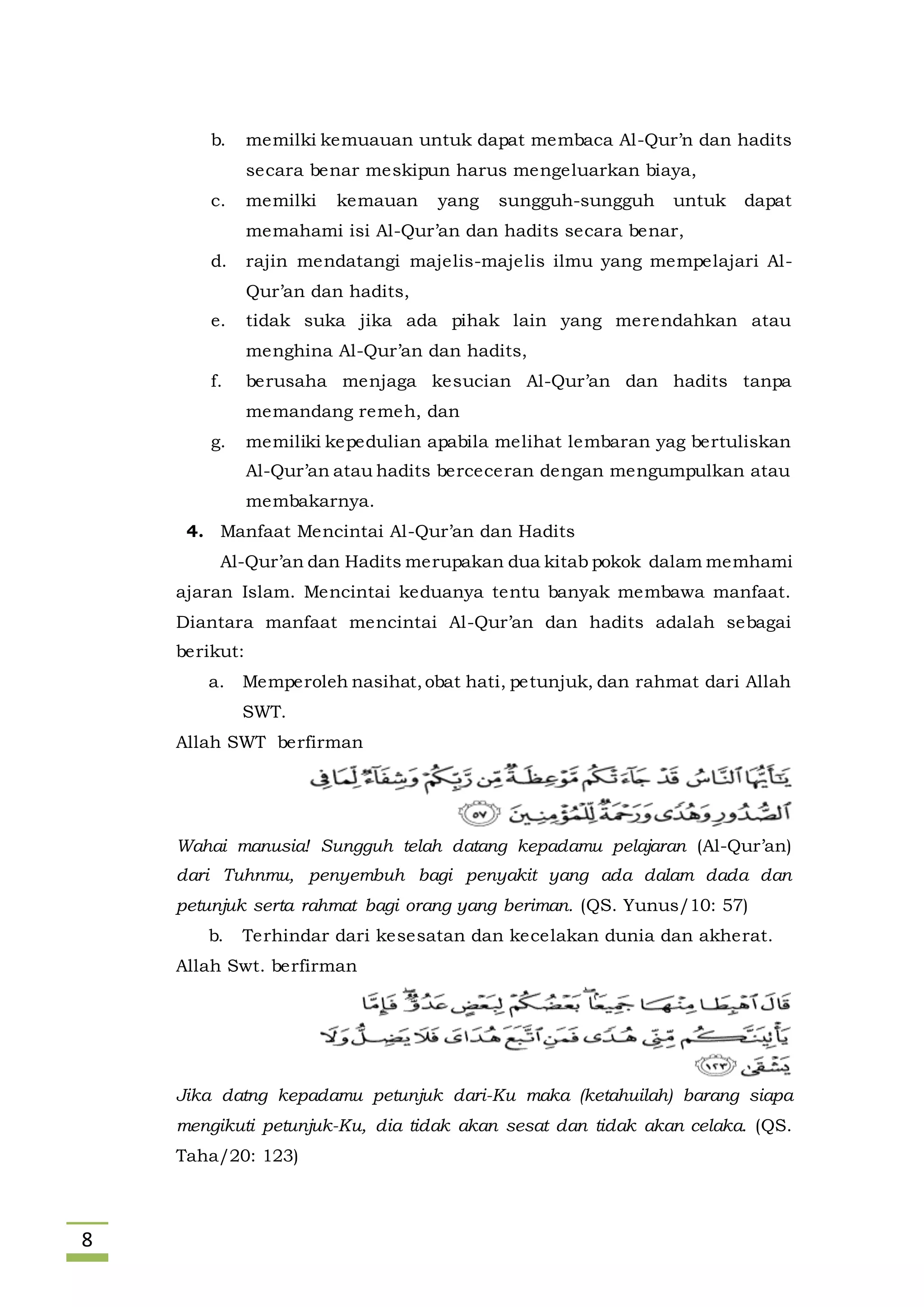 Aquran dan hadis adalah pedoman hidup | DOCX