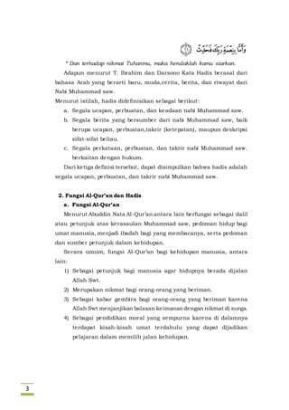 Aquran dan hadis adalah pedoman hidup | DOCX