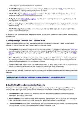 How to Build a High-Performing Offshore Software Development Team | PDF