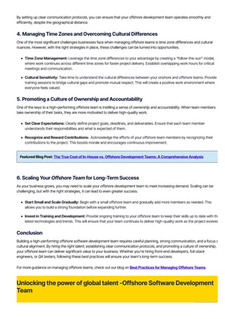 How to Build a High-Performing Offshore Software Development Team | PDF