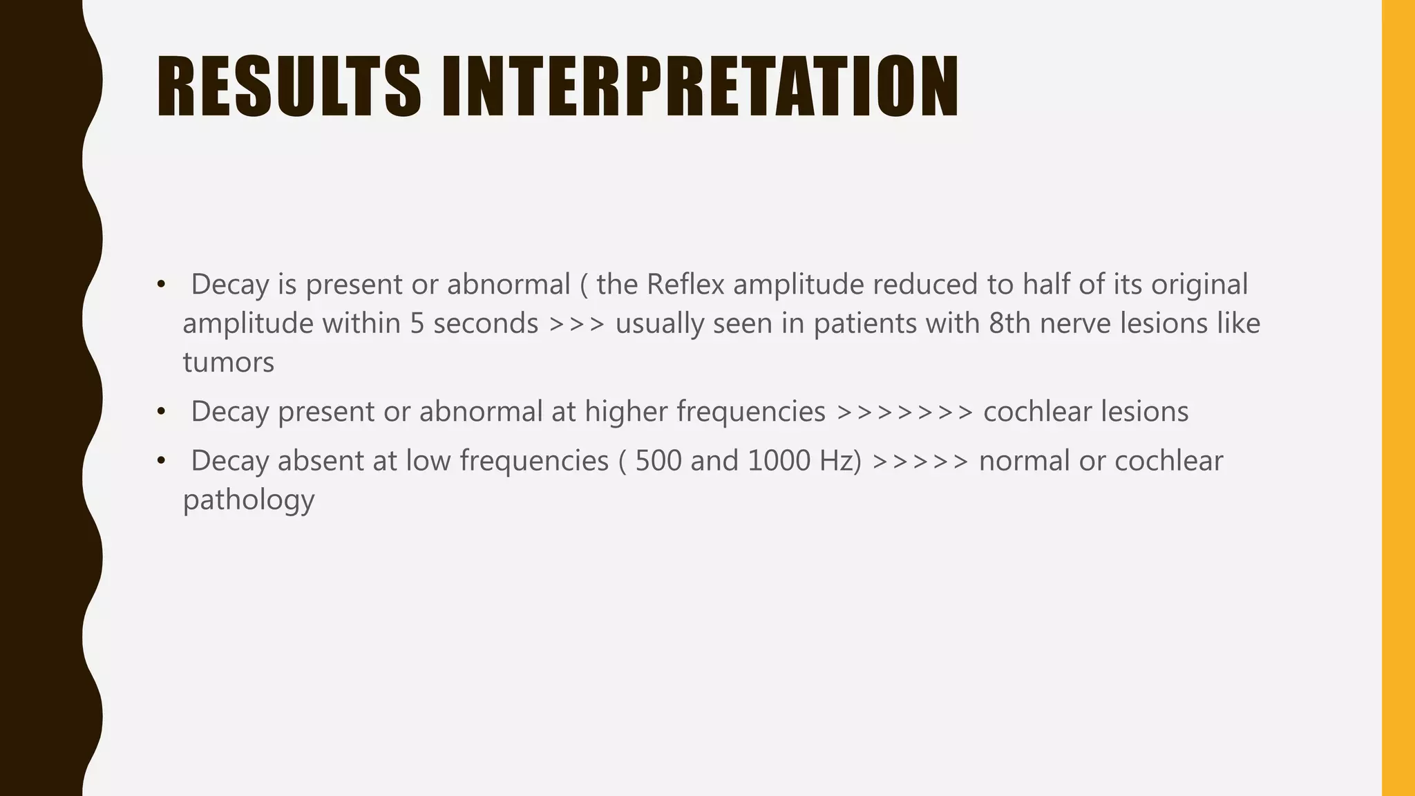 Acoustic Reflex (AR) and Tone decay (TDT) | PPTX
