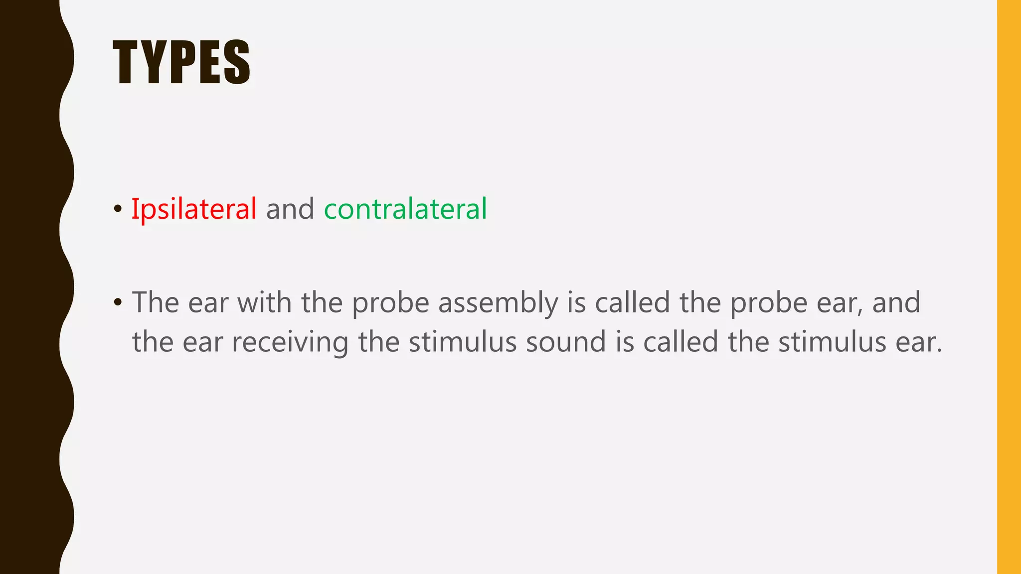 Acoustic Reflex (AR) and Tone decay (TDT) | PPTX