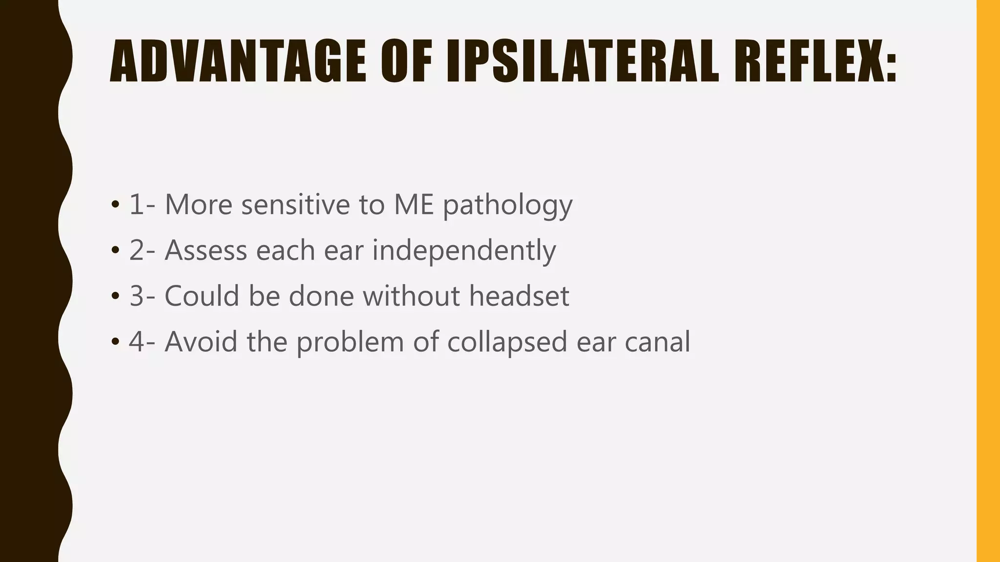 Acoustic Reflex (AR) and Tone decay (TDT) | PPTX
