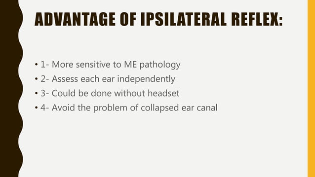 Acoustic Reflex (AR) and Tone decay (TDT) | PPTX