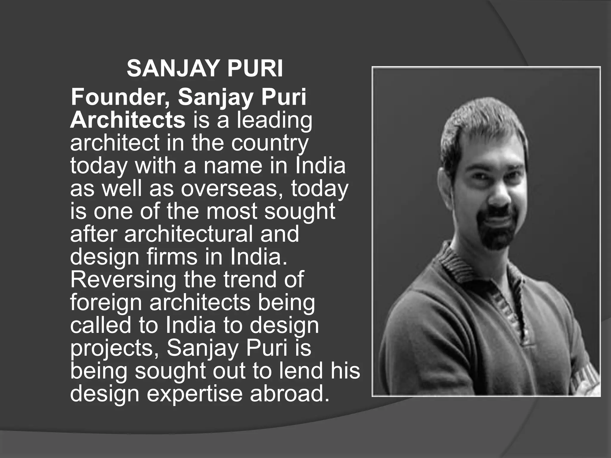 Ar. Sanjay Puri and his works | PDF