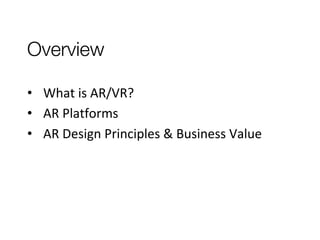 Designing for Augmented Reality Experiences | PPT