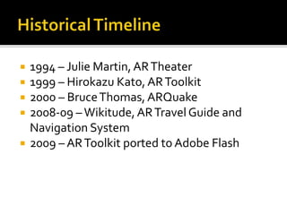 Augmented Reality -A quick surface view | PPT