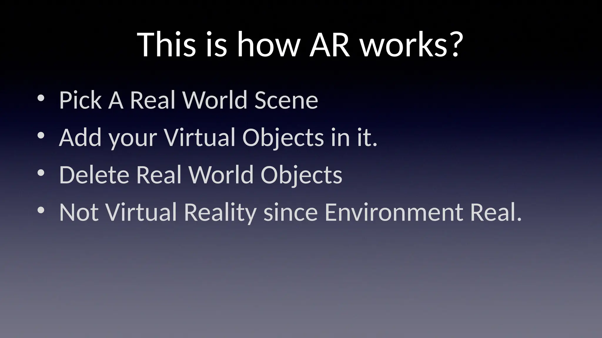Ppt on Augmented reality for engineering students | PPTX