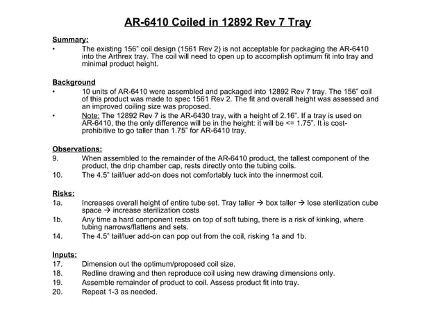 Ar 6410 coiled into tray - issues | PPT
