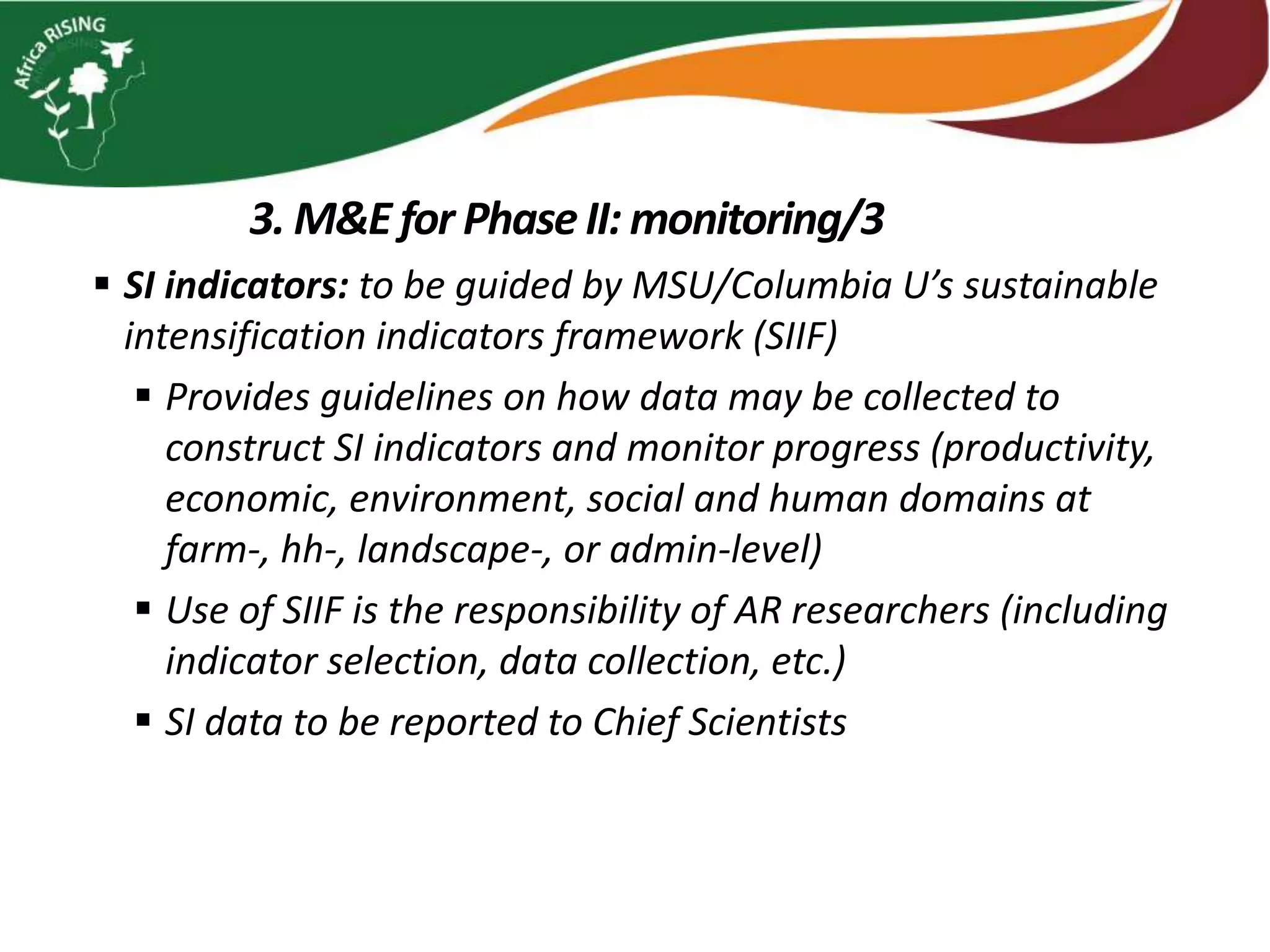 Africa RISING phase 2 monitoring and evaluation framework | PPT
