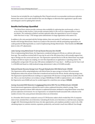 The Total Economic Impact of NetApp MetroCluster | PDF