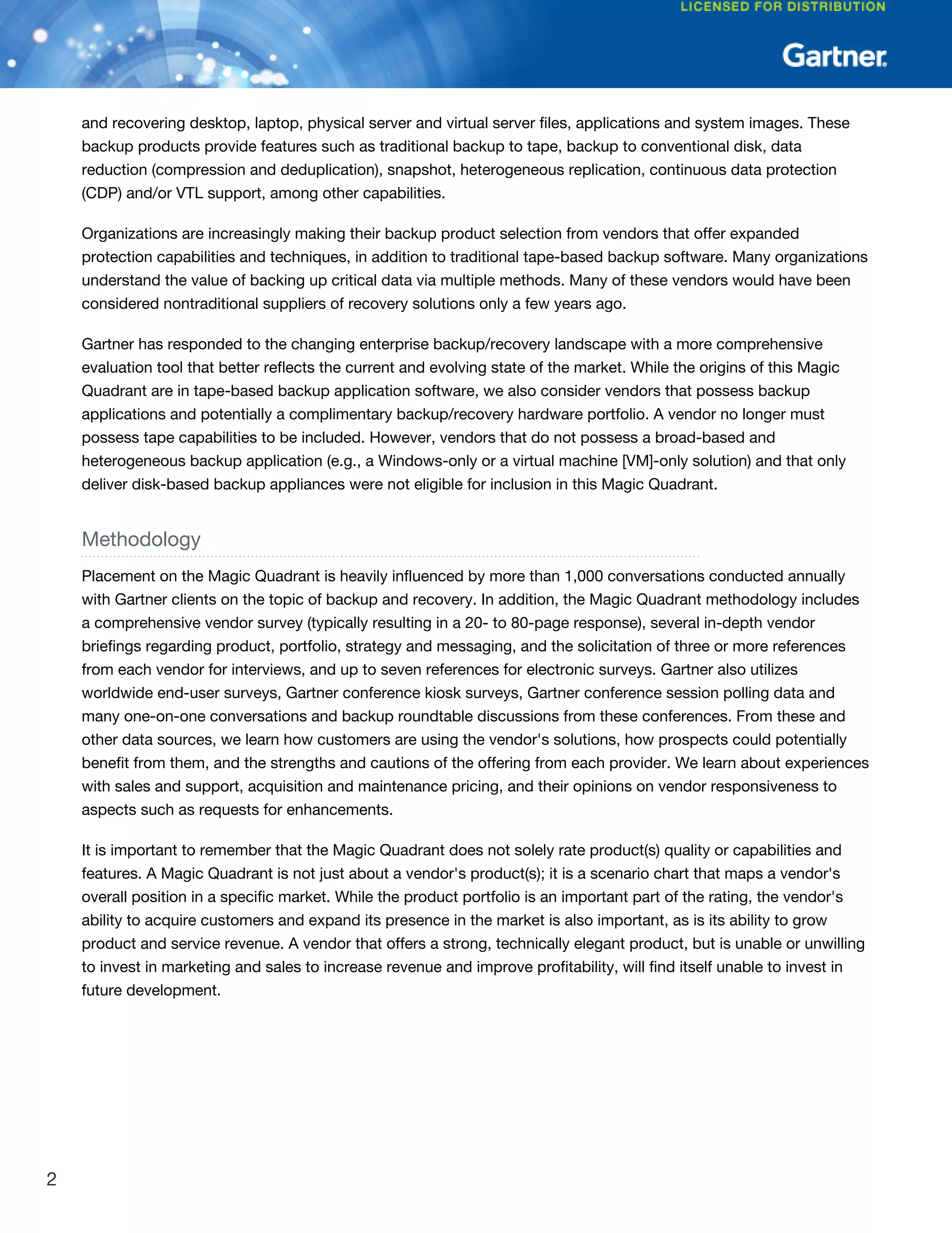 Magic Quadrant For Enterprise Backup/Recovery Software | PDF