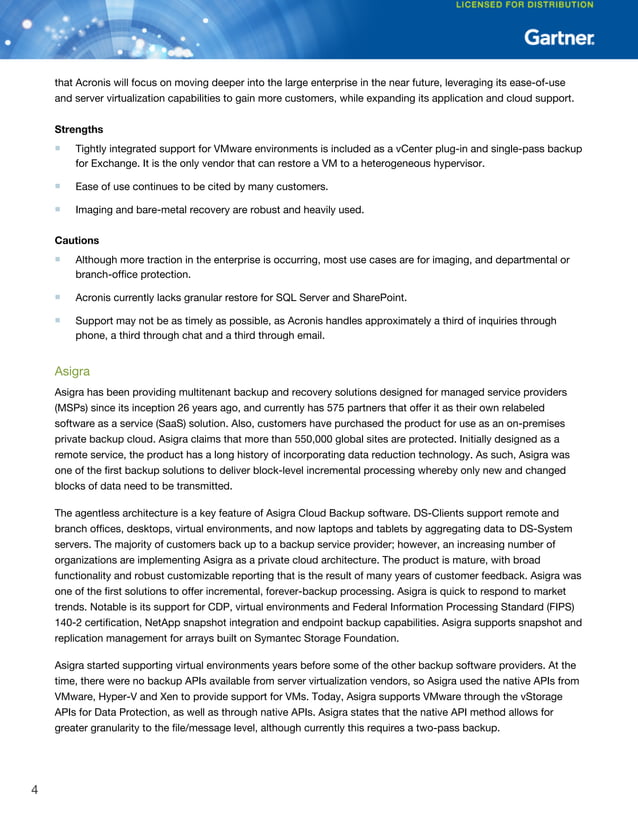 Magic Quadrant For Enterprise Backup/Recovery Software | PDF