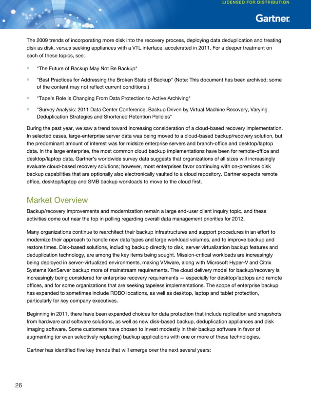 Magic Quadrant For Enterprise Backup/Recovery Software
