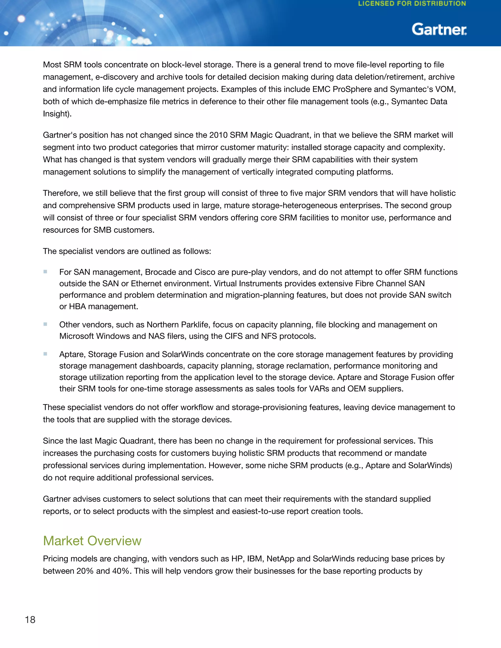 Magic Quadrant for Storage Resource Management and SAN Management Software | PDF