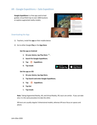 First Try Google Expeditions Augmented Reality | PDF