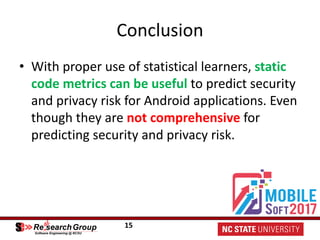 Predicting Android Application Security and Privacy Risk With Static Code Metrics | PPT