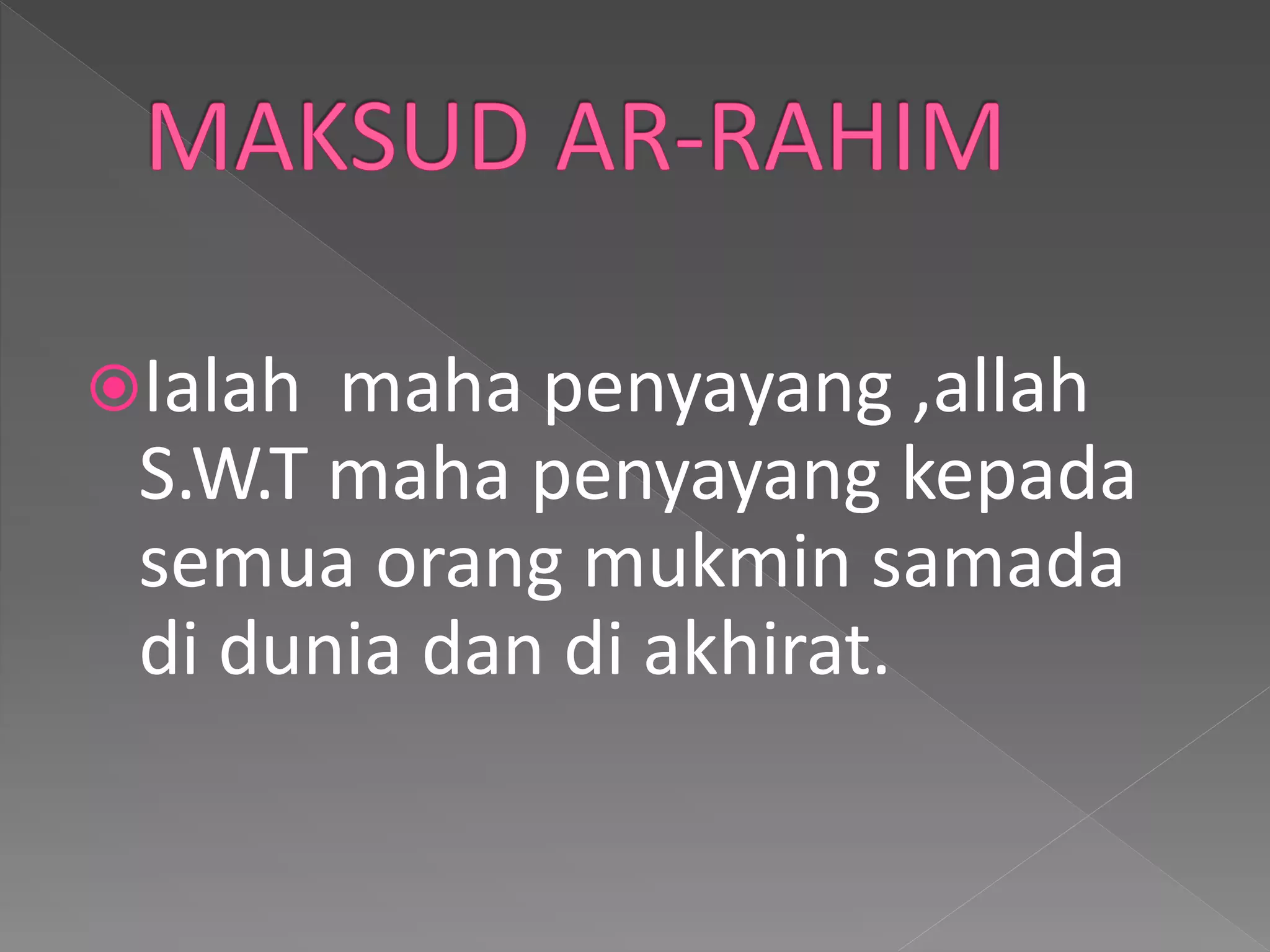 Ar rahim(allah maha penyayang) | PDF