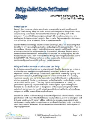 NetApp Unified Scale-Out/Clustered Storage | PDF | Data Storage and ...