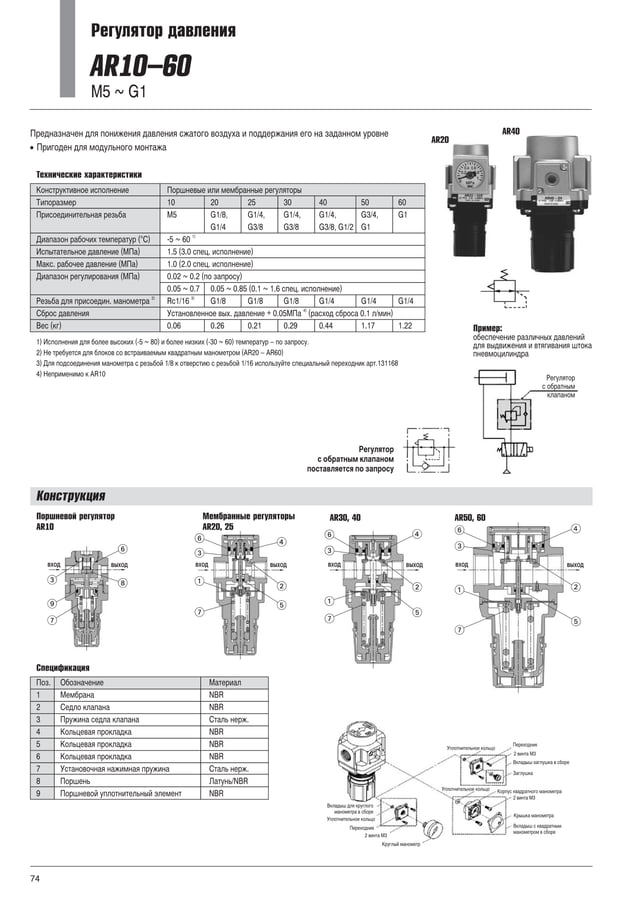 Регулятор давления AR 1000 | PDF