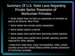 Ar2010 ippl-the problem with pet primates in the us-final | PPT