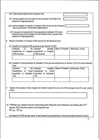 MCA introduces new form CSR-2 – Report on CSR | PDF