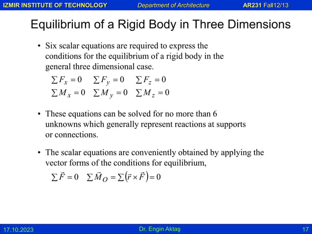 AR231_Chap05_EquilibriumofRigidBodies.ppt