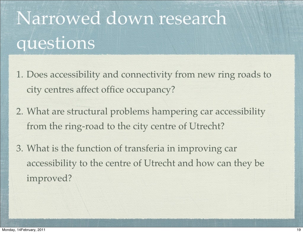 Sub research questions Sub research