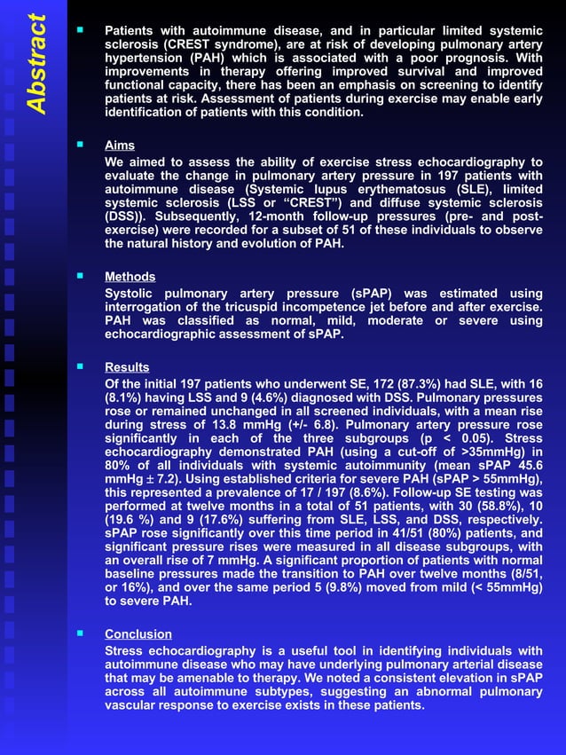 ARA Poster: Pulmonary Hypertension in Systemic Autoimmunity | PPT ...