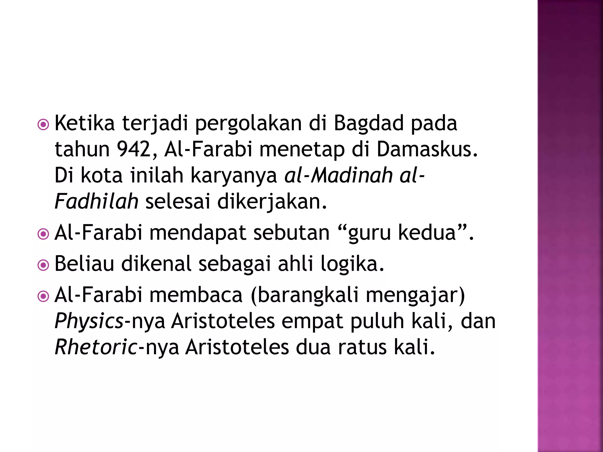 Ara’ ahl al Madina al-Fadila (Presentasi al-Farabi) | PPTX