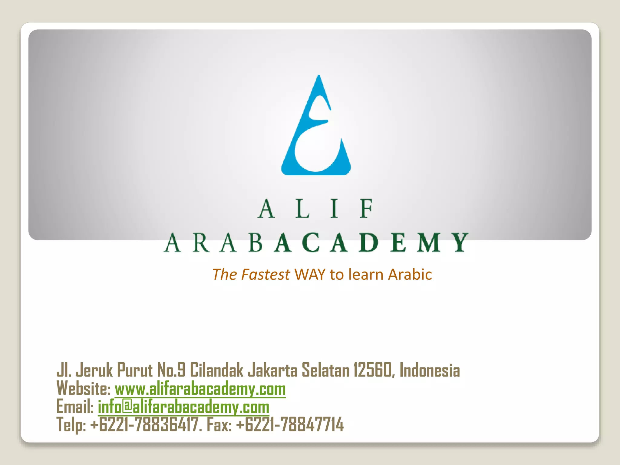 Alif Arab Academy - Company Profile | PPSX
