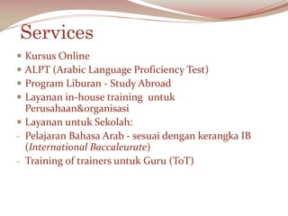 Alif Arab Academy - Company Profile | PPSX