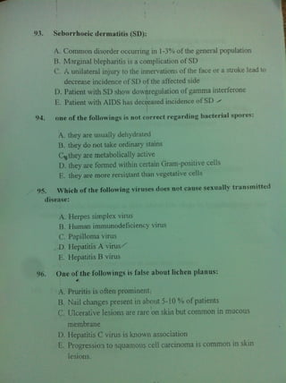 Arab board primary exam in dermatology 2012 | PDF | Educational ...