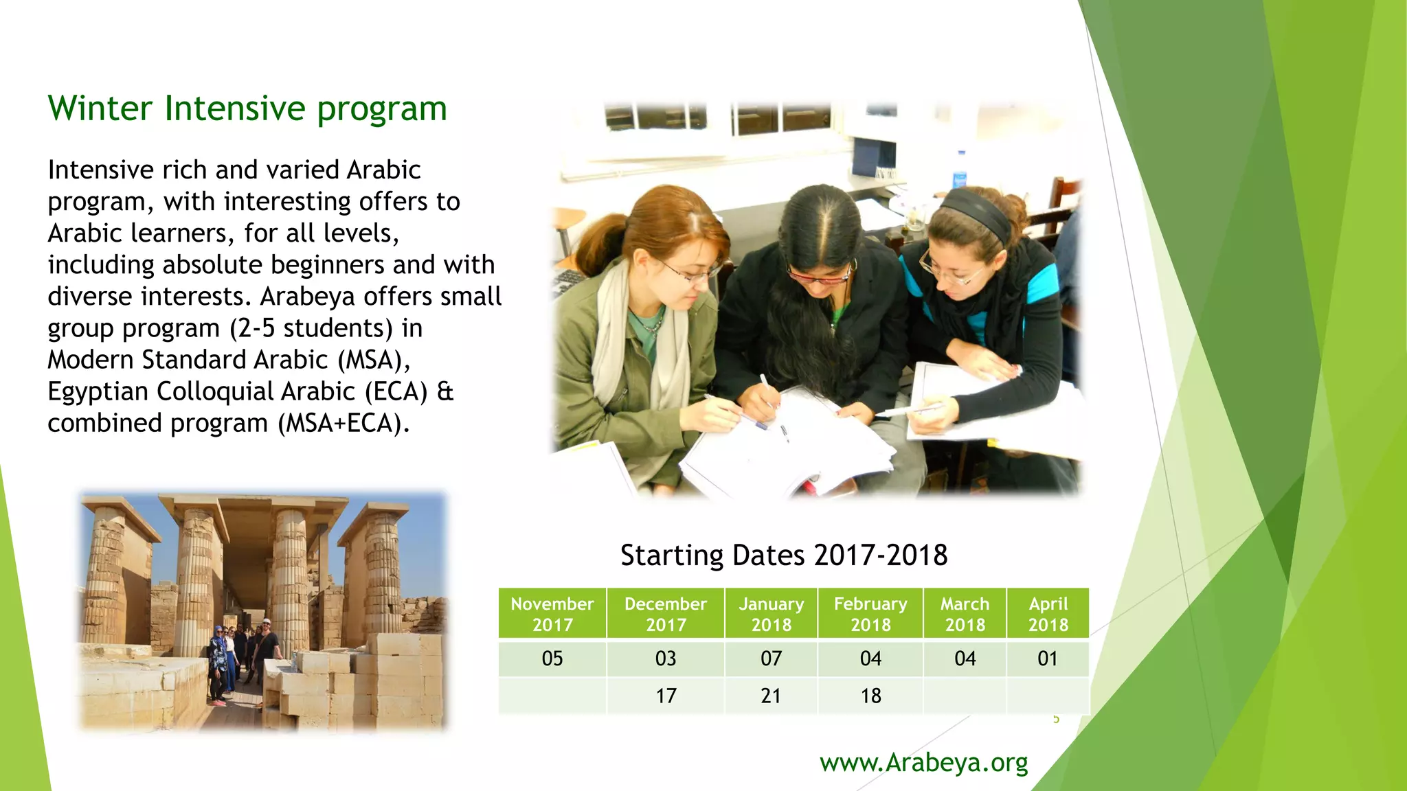 Arabeya Arabic Language Center 2017 - Learn Arabic in Egypt | PDF