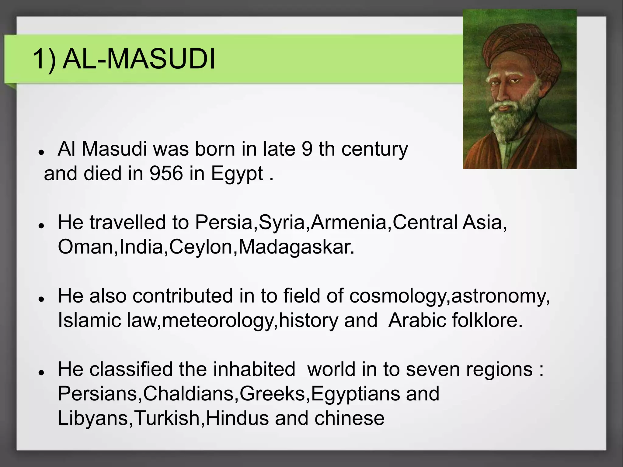 CONTRIBUTION OF ARABS IN TO GEOGRAPHY | PPTX