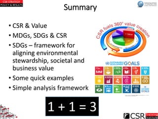SDGs: A framework for multi-sector CSR partnerships and value creation ...