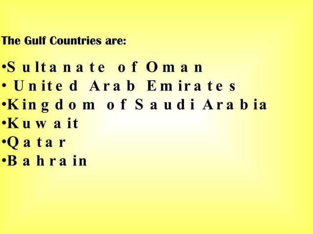 Arabian Gulf Countries | PPT