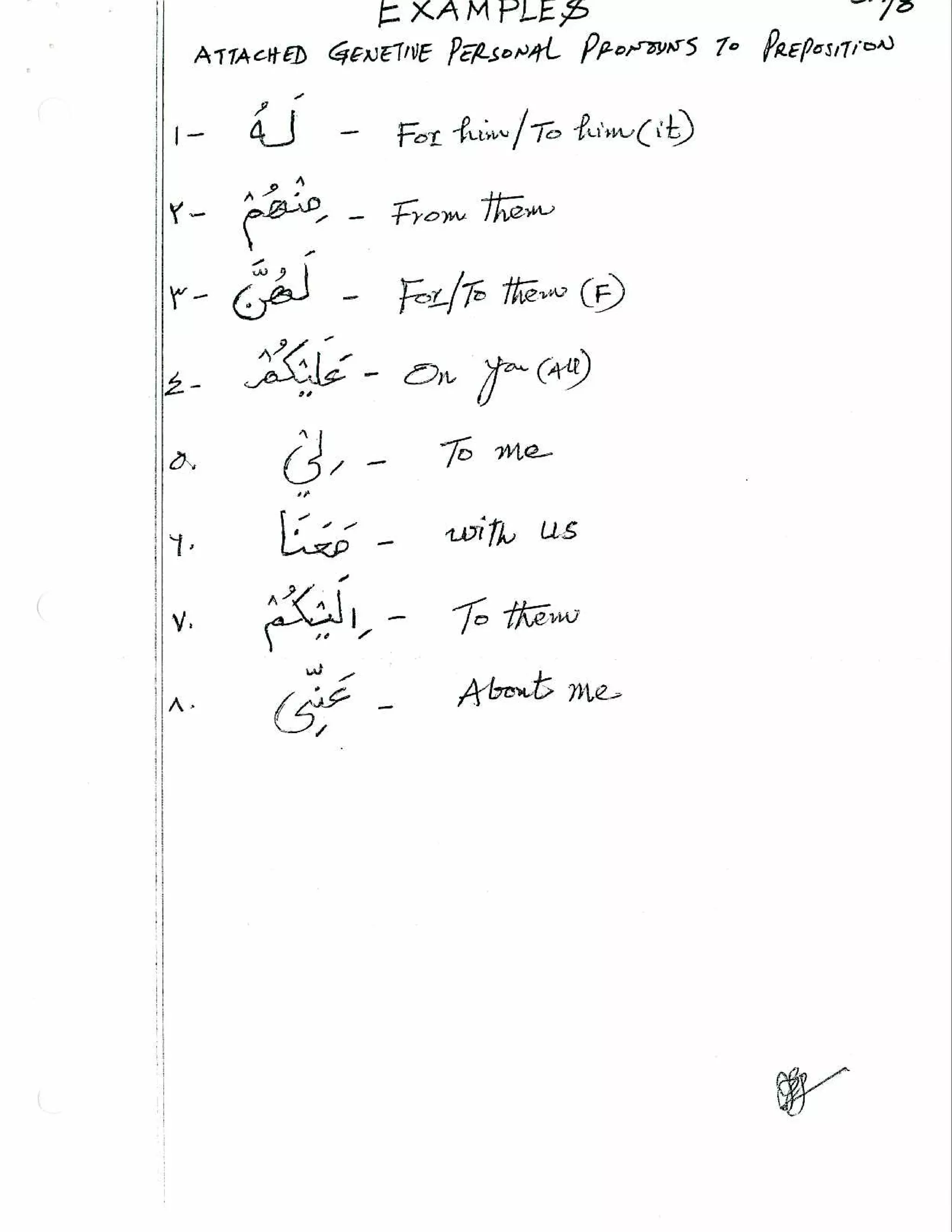 Arabic 101 - For English Speakers - Pronouns, Particle | PDF ...