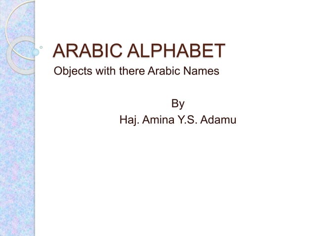 Arabic alphabet p1 | PPSX