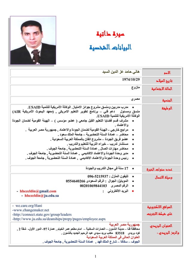 Arabic & english cv | PDF