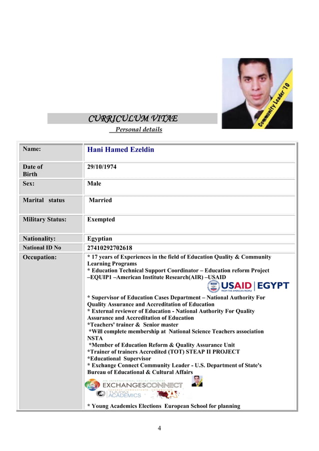 Arabic & english cv | PDF