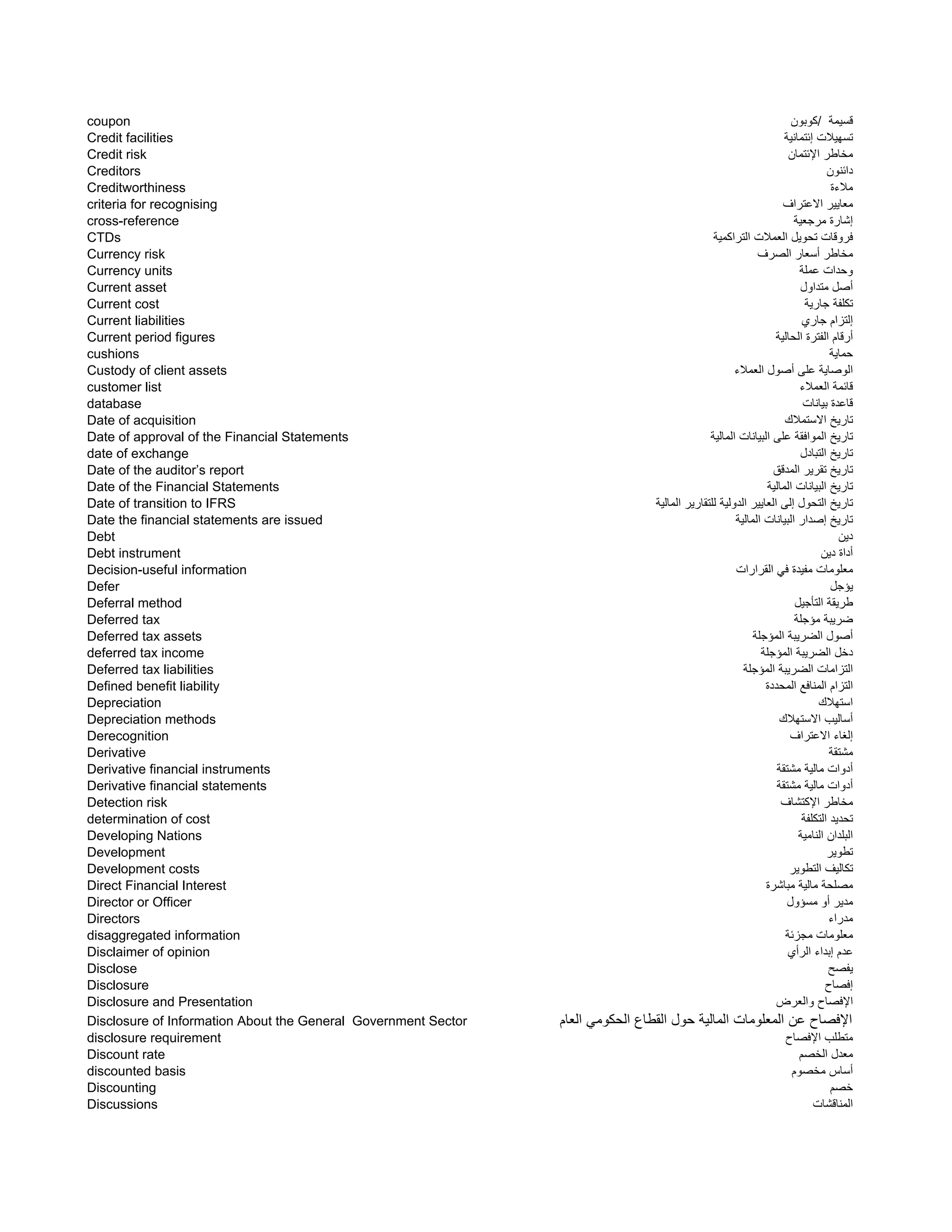 Arabic financial terms | PDF