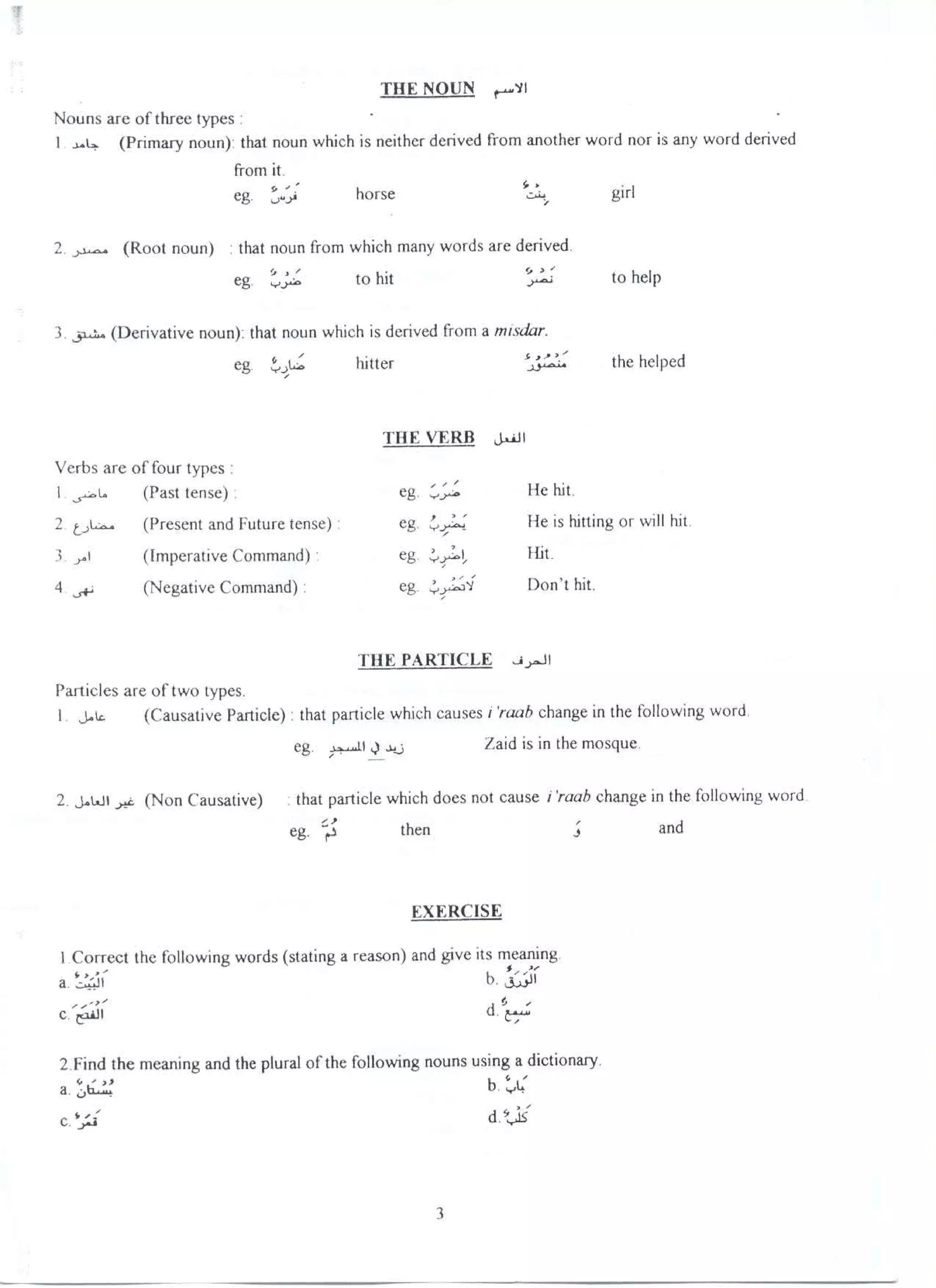 Arabic grammar – easy syntax (arabic english) | PDF