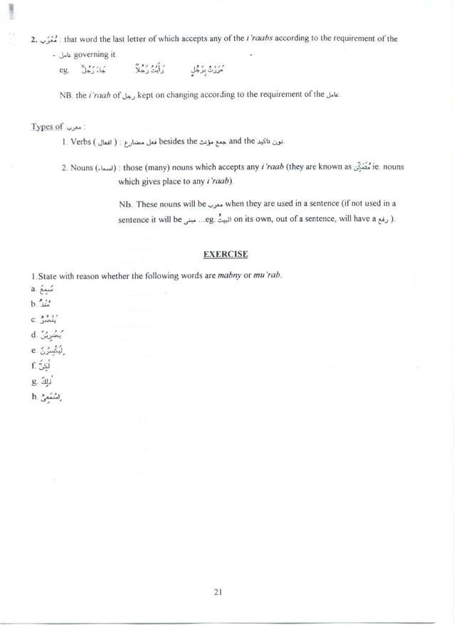 Arabic grammar – easy syntax (arabic english) | PDF