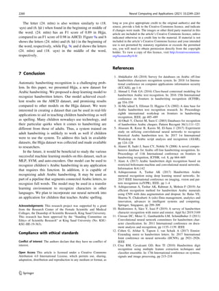 Arabic handwriting recognition system using convolutional neural.pdf | Artificial Intelligence ...