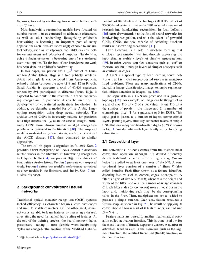 Arabic Handwriting Recognition System Using Convolutional Neural Pdf