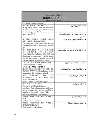Arabic Idioms - LANE 424 | PDF